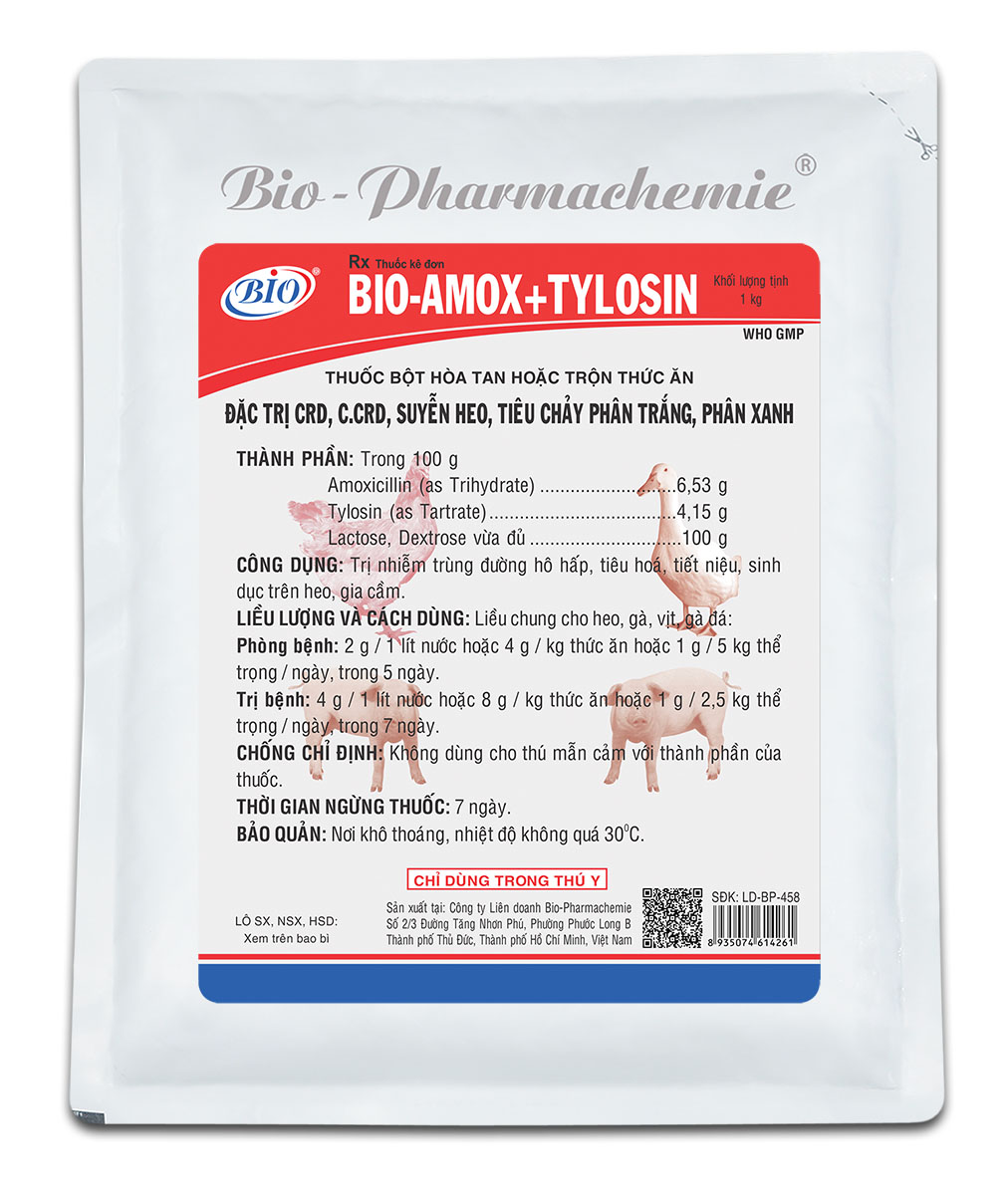 Thông tin về thuốc amoxicillin tylosin